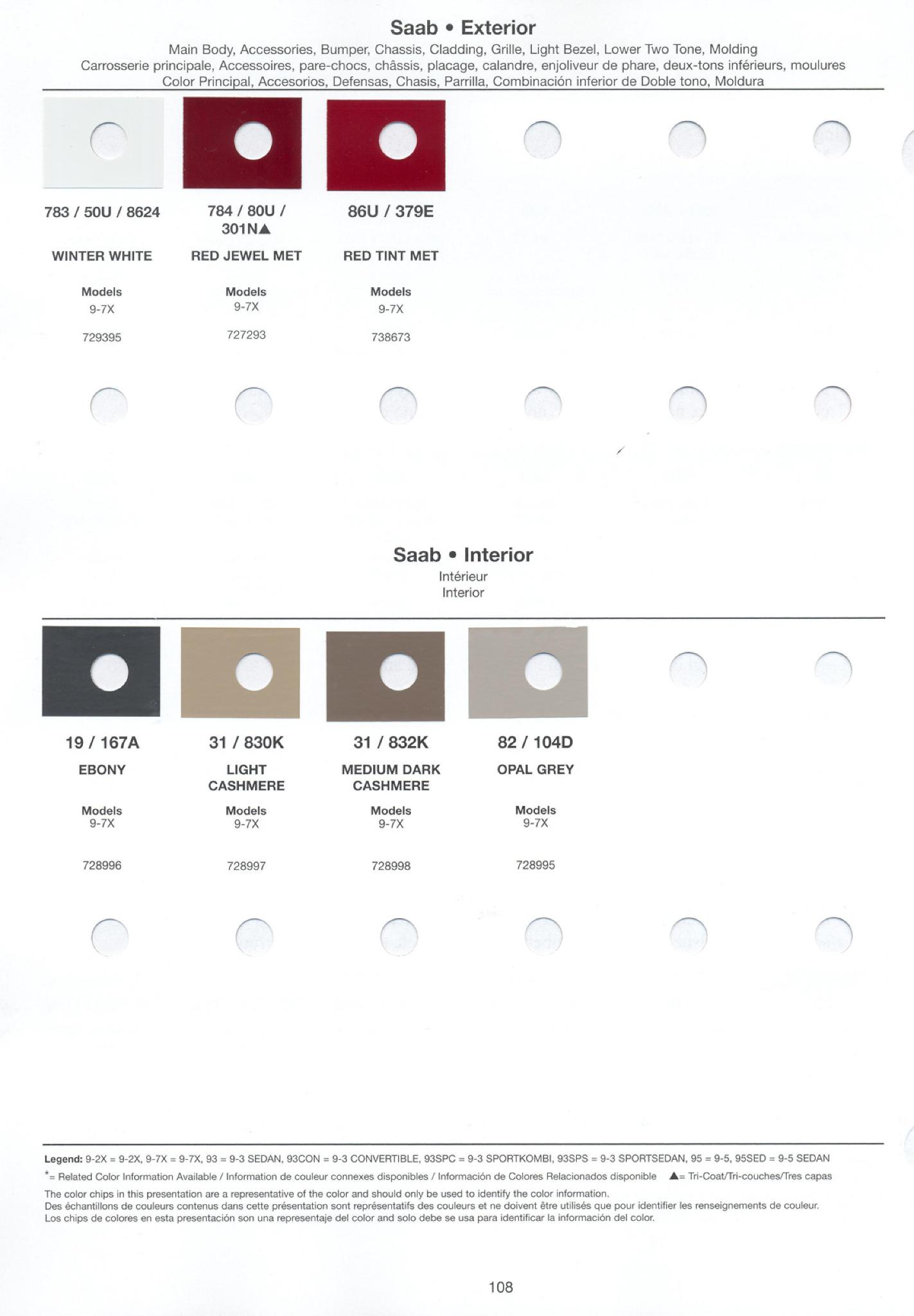 Saab Paint Codes & Color Charts