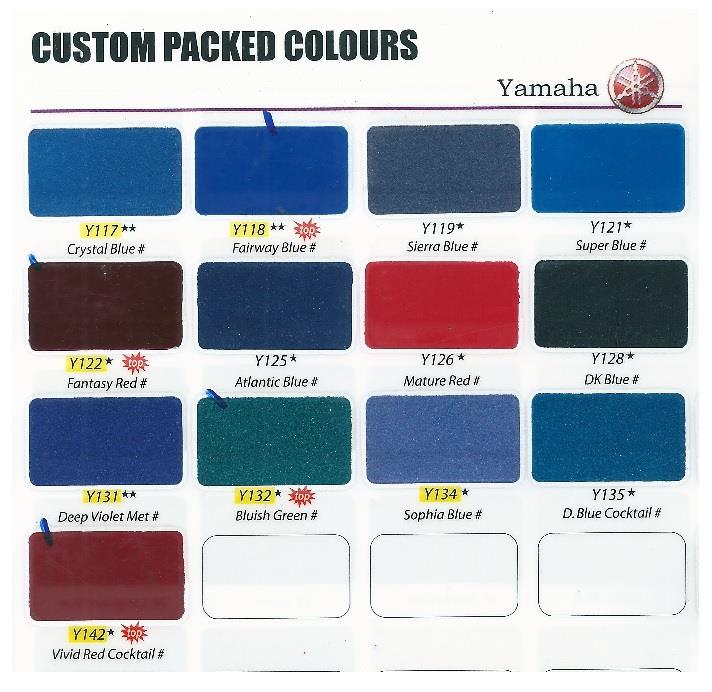 Yamaha Paint Codes Color Charts Yamaha Paint Codes Color Charts